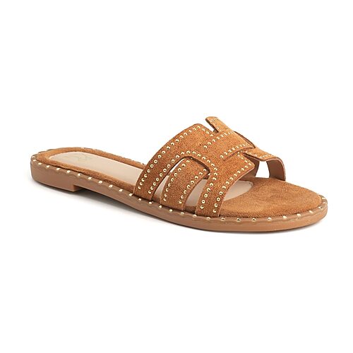 Click here for New York & Company Womens Zora Slides Sandals - Co... prices