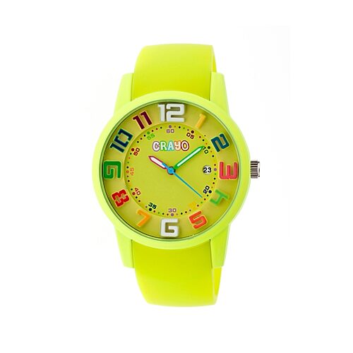 Click here for Crayo Womens Festival Lime Silicone-Band Watch wit... prices