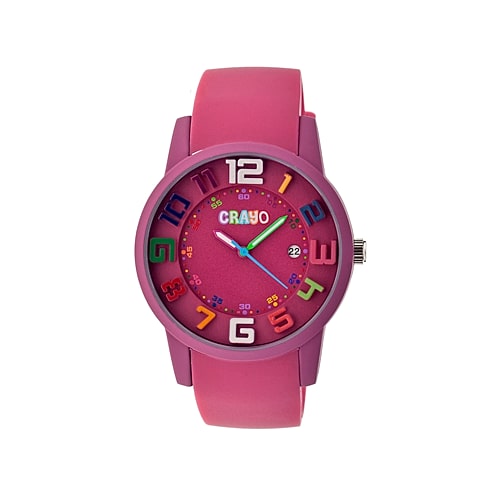 Click here for Crayo Womens Festival Fuchsia Silicone-Band Watch... prices