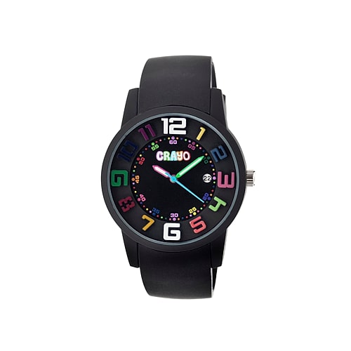 Click here for Crayo Womens Festival Black Silicone-Band Watch wi... prices