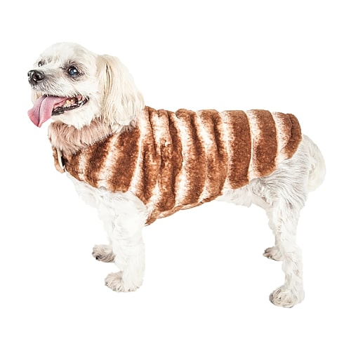 Click here for Pet Life  Luxe Tira-Poochoo Tiramisu Patterned Fau... prices