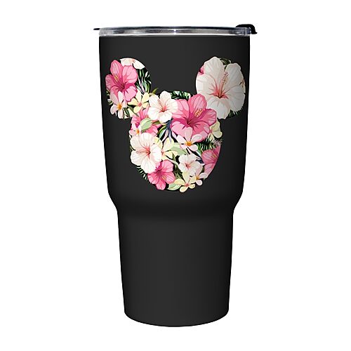Disney Collection Tropical Mickey Mouse 27 Oz Stainless Steel Travel Mug  One Size  Black