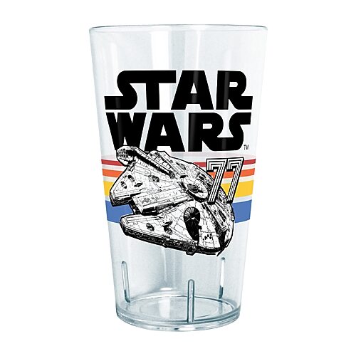 Disney Collection Star Wars Vintage Falcon Stripes 24 Oz Tritan Cup 4pc Set  One Size  Clear