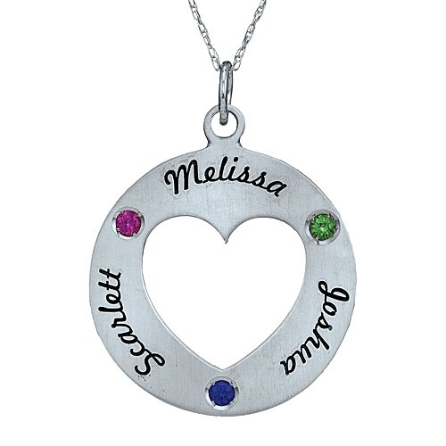 Click here for Personalized Simulated Birthstone Engraved Open He... prices