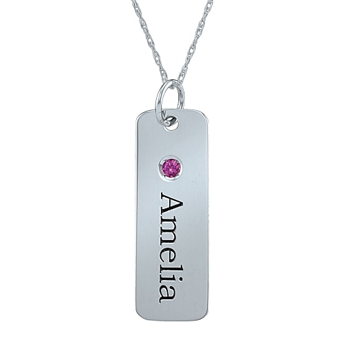 Click here for Personalized Simulated Birthstone Rectangle Name P... prices