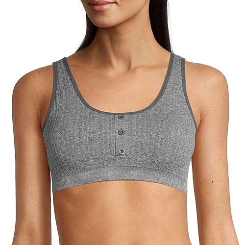 Click here for Arizona Body Henley Seamless Bralette  Small  Gray prices