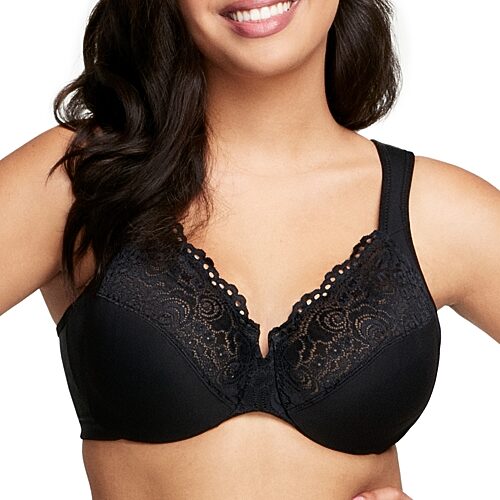Click here for Glamorise Low Cut WonderWire Lace Underwire Bra- 1... prices