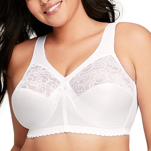 Womens Full Figure Plus Size MagicLift Original Wirefree Support Bra 1000 - White