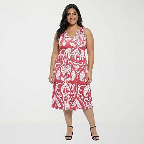 Click here for 24seven Comfort Apparel Plus Size Paisley Pleated... prices