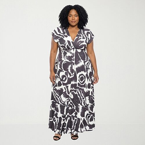 Click here for 24seven Comfort Apparel Plus Size Abstract Empire... prices