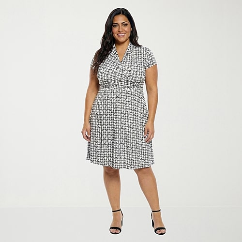 Click here for 24seven Comfort Apparel Plus Size Geometric Faux W... prices