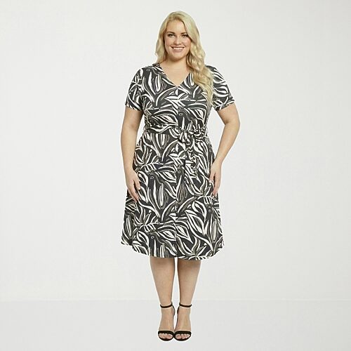 Click here for 24seven Comfort Apparel Plus Size Abstract V-Neck... prices