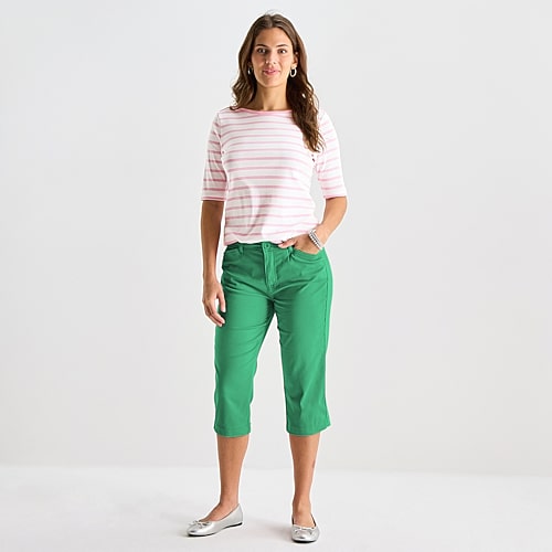 Click here for St. Johns Bay Womens Secretly Slender Mid Rise Cap... prices