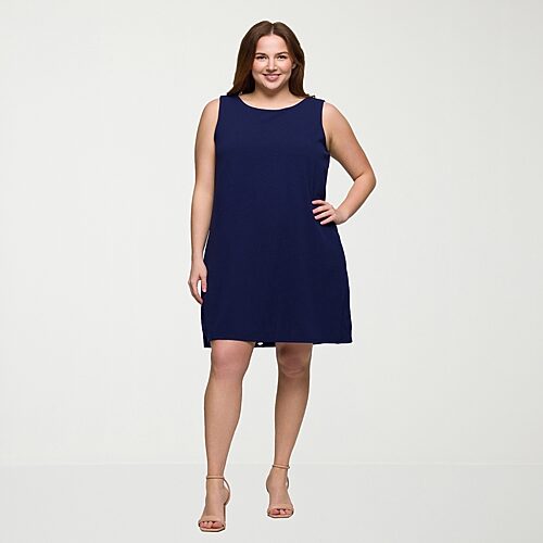 Click here for 24seven Comfort Apparel Plus Size Sleeveless Mini... prices