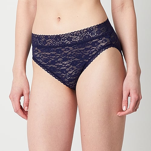 Click here for Ambrielle Everyday Lace High Cut Panty  Large  Blu... prices