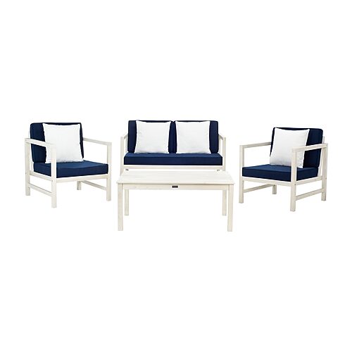 Click here for Montez 4 Pc Outdoor Set With Accent Pillows - Whit... prices