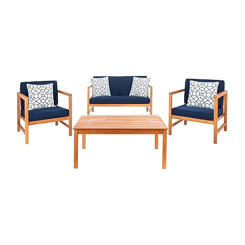 Click here for Montez 4 Pc Outdoor Set With Accent Pillows - Natu... prices