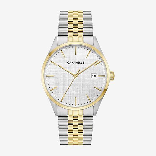 Click here for Caravelle Mens Classic Two-Tone Stainless Steel Br... prices