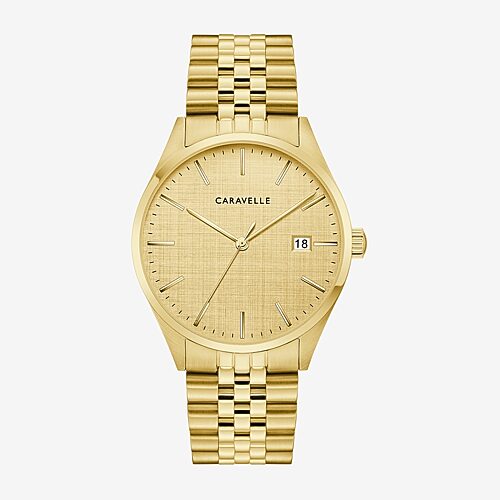 Click here for Caravelle Mens Classic Gold-Tone Stainless Steel B... prices