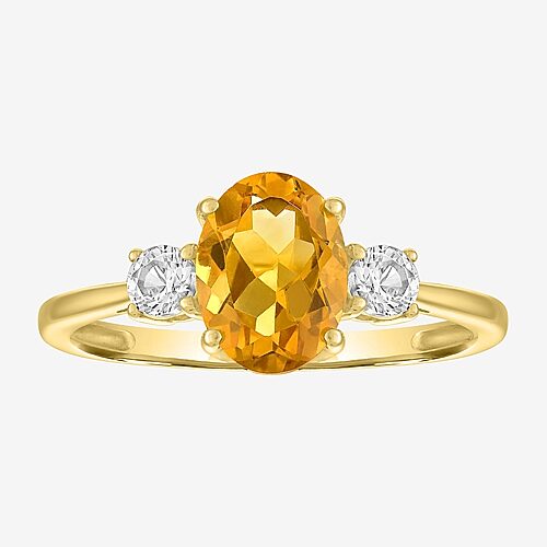Click here for Gemstone 10K Gold 3-Stone Oval Cocktail Ring  7  C... prices