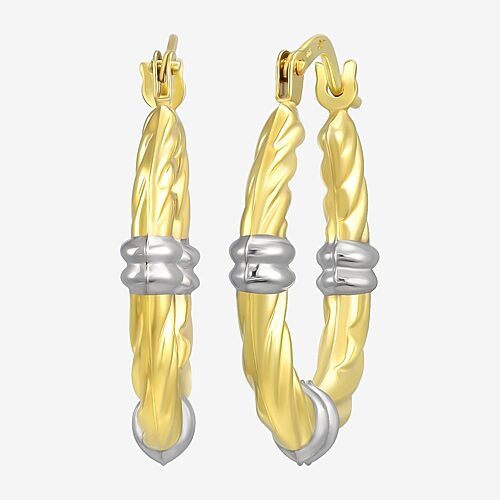 Click here for Womens 14K Gold 12mm Oval Hoop Earrings  One Size... prices