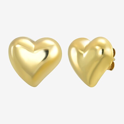 Click here for 14K Gold 11mm Heart Stud Earrings  One Size  Yello... prices