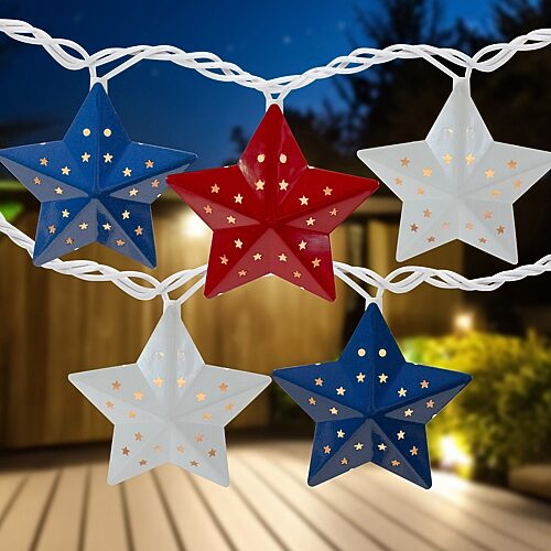 Click here for Northlight 7.25ft Red And Blue Star String Lights... prices