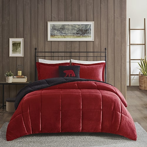 Click here for Woolrich Alton 4-Pc. Comforter Set  King - Red/Bla... prices