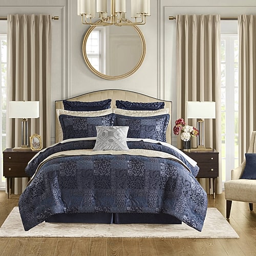 Click here for Croscill Galleria 4-Pc Comforter Set  Queen - Navy prices
