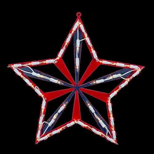 Click here for Northlight 14 Lighted Red And Blue Star - Clear Pr... prices