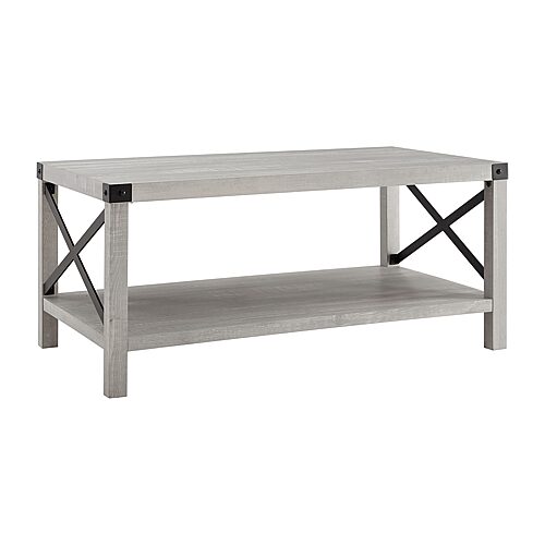 Click here for Metal X Rustic Wood Coffee Table  One Size  Gray prices