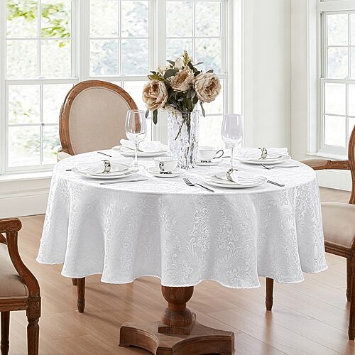 Threadmade Caiden Elegance Damask Tablecloth