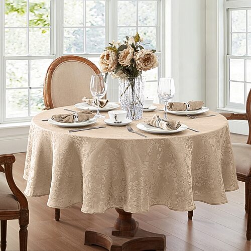 Click here for Elrene Caiden Elegance Damask Tablecloth - 90 Roun... prices