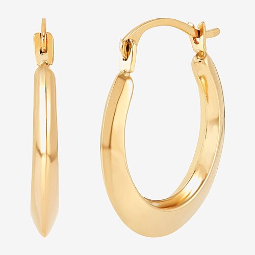 Click here for Womens 14K Gold 17.3mm Round Hoop Earrings  One Si... prices