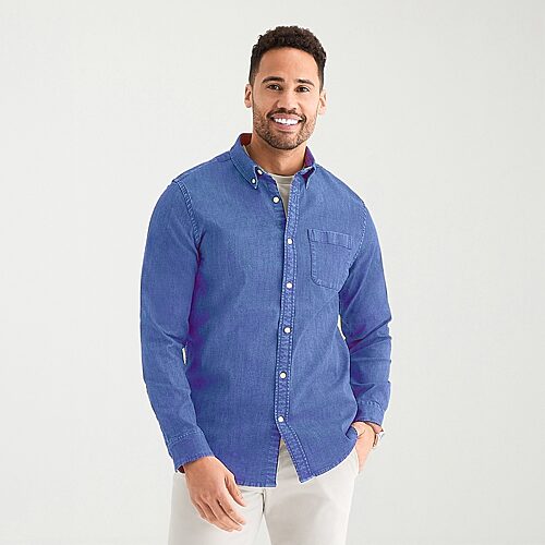 Click here for St. Johns Bay Denim Mens Long Sleeve Classic Fit B... prices