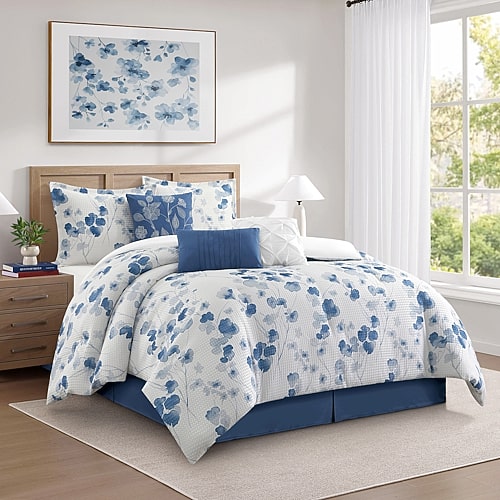 Click here for Stratford Park Merna Floral 7-Pc. Comforter Set  Q... prices