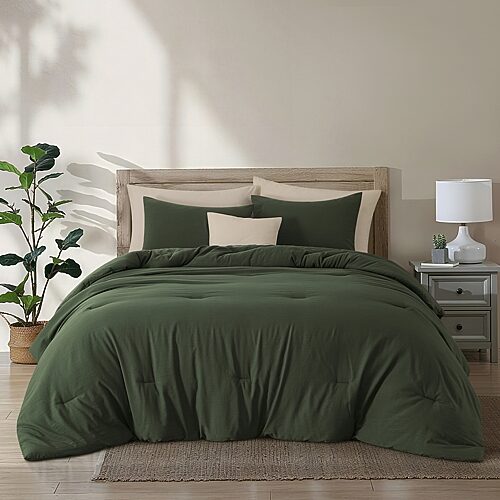 Stratford Park Anaya Solid 3-Pc. Comforter Set  Full - Dark Green