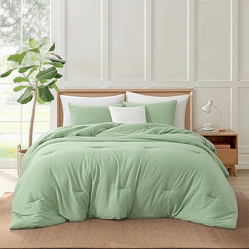 Stratford Park Anaya Solid 3-Pc. Comforter Set  Full - Sage