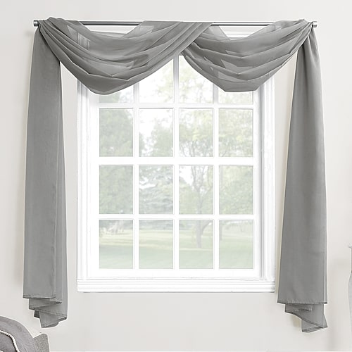 Click here for No. 918 Emily Sheer Voile Window Scarf Valance  On... prices