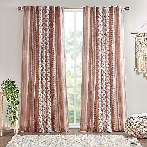 Click here for INK+IVY Imani Cotton Printed Tufted Rod Pocket Lig... prices