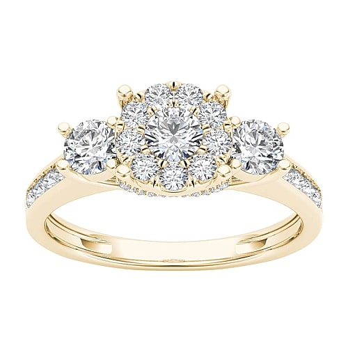 Click here for 3/8 CT.T.W. Natural Diamond Cluster Swirl Engageme... prices