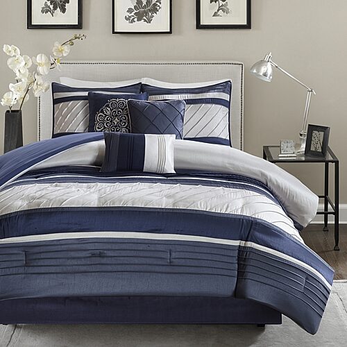 Click here for Madison Park Blaire Faux-Silk 7-Pc. Comforter Set... prices