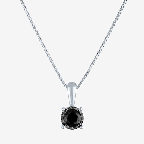 Click here for Womens 1/4 CT. Natural Black Diamond Sterling Silv... prices