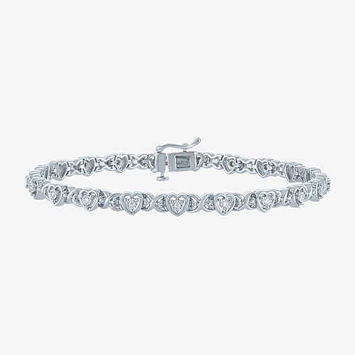 Click here for (I1-I2/ G-H) Womens Sterling Silver 7.25 Inch Hear... prices
