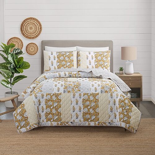 Click here for Modern Heirloom Saffron 3-pc. Quilt Set  One Size... prices