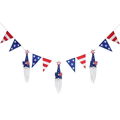 Click here for National Tree Co. 6ft Patriotic Flag Blue Gnome In... prices