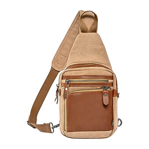 Click here for Tsd Brand Torreya Canvas Sling Bag - Khaki prices
