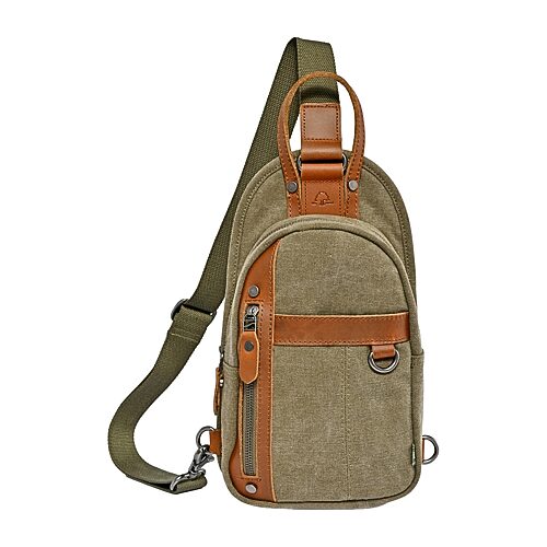 Click here for Tsd Brand Agave Canvas Sling Bag - Olive prices