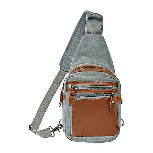 Click here for Tsd Brand Torreya Canvas Sling Bag - Teal prices