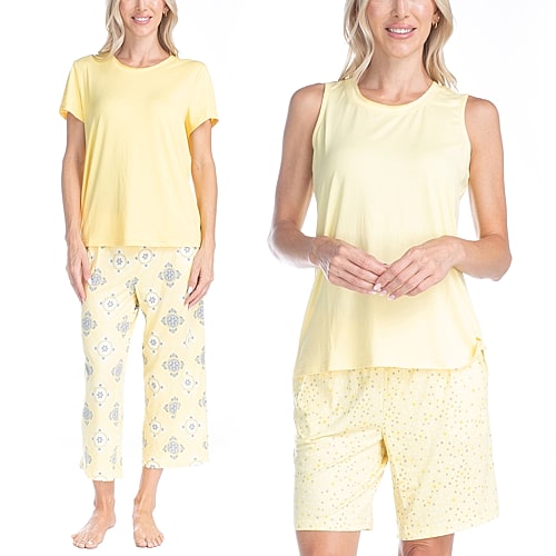 Click here for Muk Luks Womens 4-pc. Pajama Set  Petite Medium  Y... prices